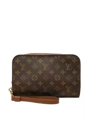 LOUIS VUITTON 2003 Monogram Orsay Clutch Bag - Brown
