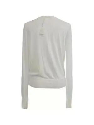 Diane Von Furstenberg Knit Wrap-style Top - White
