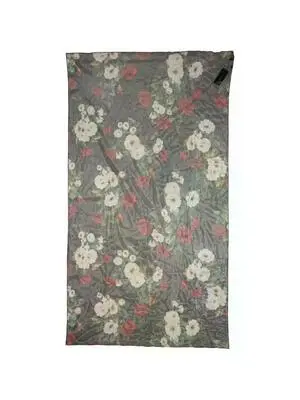 Dolce & Gabbana Floral-print Cotton Shawl Stole Scarf - Black
