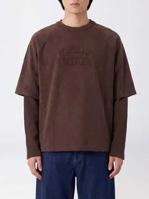 DAILY PAPER Dropped Shoulder Cotton Crewneck Sweatshirt With Tonal Logo - Brown