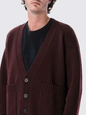 Studio Nicholson V-neck Cardigan In Pure Lambswool With Patch Pockets