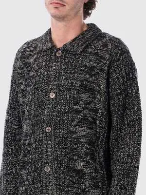 Obey Long-sleeve Wool-blend Button-up Polo Sweater - Grey