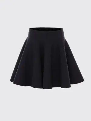 Alaïa High-waisted Flared Knit Mini Skirt In A Stretch Wool Blend