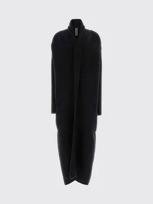 Rick Owens Long High-neck Cashmere And Silk Blend Cardigan - Black