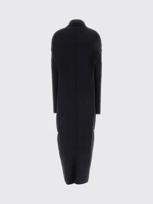 Rick Owens Long High-neck Cashmere And Silk Blend Cardigan - Black