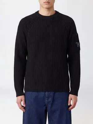 C.P. COMPANY Crewneck Cotton Sweater With Logo Patch On The Sleeve - Grey