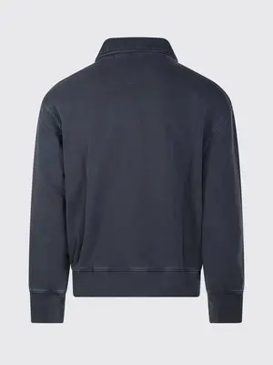 Maison Kitsuné Half-zip Organic Cotton Sweatshirt With Embroidered Logo