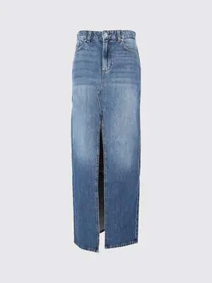7 For All Mankind High-waisted Denim Pencil Maxi Skirt With Front Slit