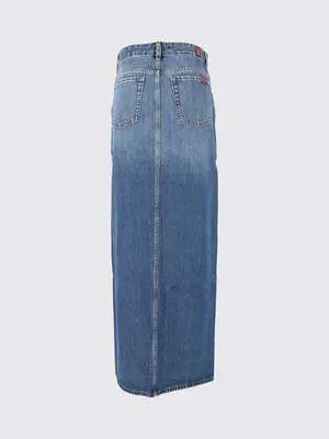 7 For All Mankind High-waisted Denim Pencil Maxi Skirt With Front Slit