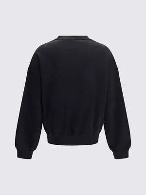 Palm Angels Cotton Crewneck Sweatshirt With Contrasting Logo And Dropped Shoulders