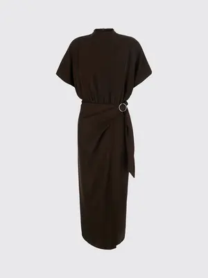 RAME Crêpe Sheath Midi Dress With Draped Waist