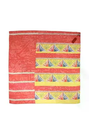 Dolce & Gabbana Multicolor Silk Printed Square Foulard Scarf - Red