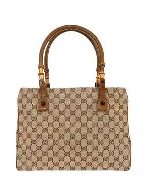 Gucci Bamboo Gg Tote Bag - Neutrals