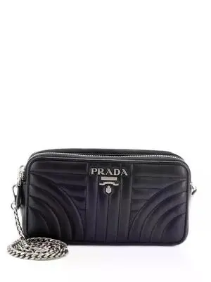 Prada Double Zip Diagramme Quilted Leather Mini Crossbody Bag