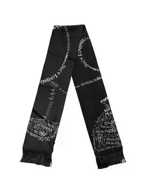 Dolce & Gabbana Logo-print Silk Scarf - Black