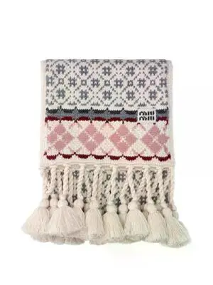 Miu Miu Wool And Cashmere Scarf - Neutrals