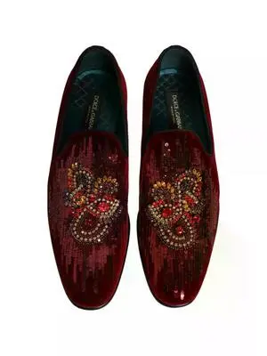 Dolce & Gabbana Crystal-embellished Loafers
