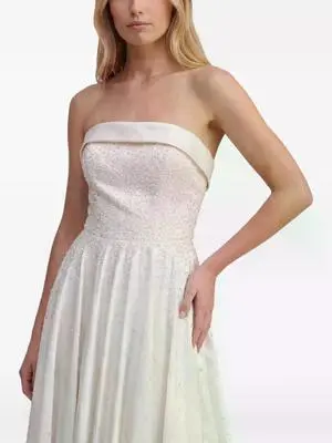 MARCO GABRIELLI ATELIER Beaded Strapless Maxi Dress