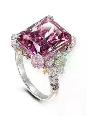 ANABELA CHAN Cinderella Sapphire Floral-embellished Ring - Silver