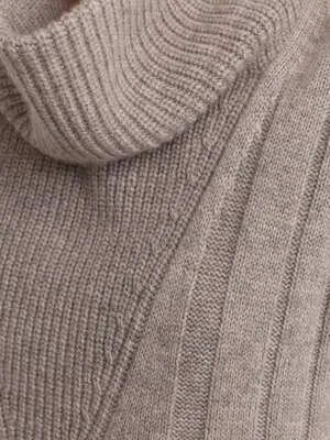 REISS Wool-cashmere Ribbed Funnel-neck Midi Dress