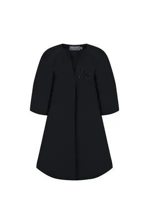 EXQUISE Regular Graceful Sheer-sleeve Wrap Dress