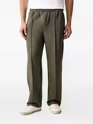 Guess Logo-embroidered Pintuck-detail Track Pants - Green