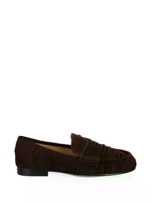 BIBI LOU Ruched Suede Loafers - Brown