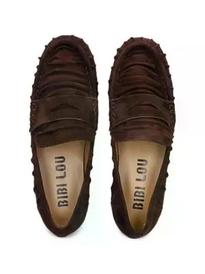 BIBI LOU Ruched Suede Loafers