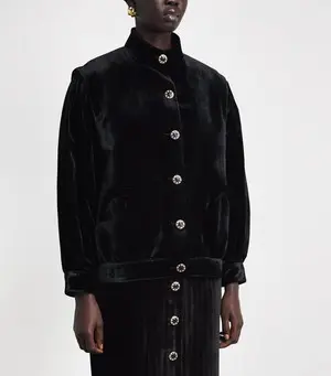 BLAZÉ MILANO Velvet Etoile Olma Bomber Jacket