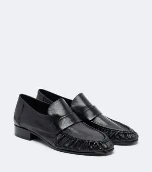 THE ROW Soft Eel Leather Loafers - Black