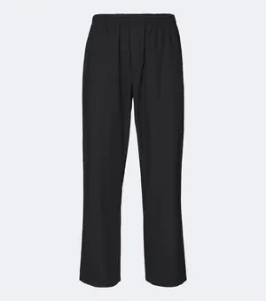 THE ROW Pascale Cotton And Silk Straight Pants - Black