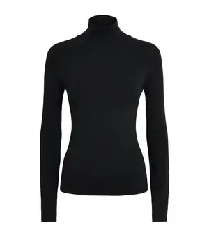 JOSEPH Silk-blend High-neck Lola Top - Black