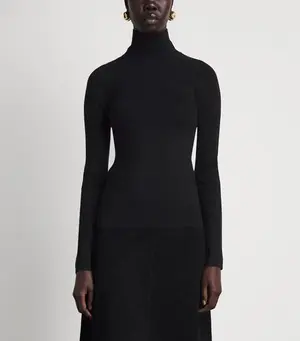 JOSEPH Silk-blend High-neck Lola Top