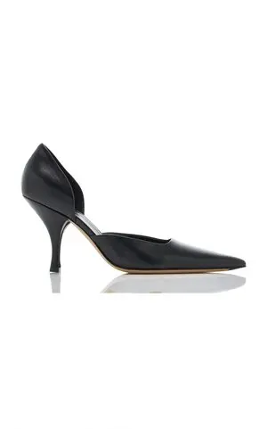 THE ROW Delfine Leather D'orsay Pumps - Black