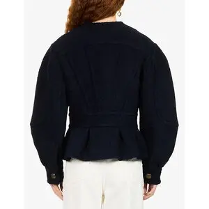 Zimmermann Clash Boucle Wool And Alpaca Blend Peplum Jacket