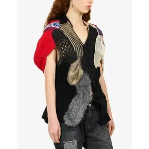 Junya Watanabe Mixed Material Patchwork Wool-blend Sumper