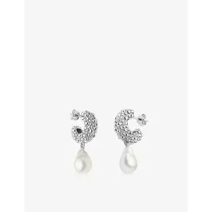 MISSOMA Pearl Baya Charm Small Sterling- Hoop Drop Earrings