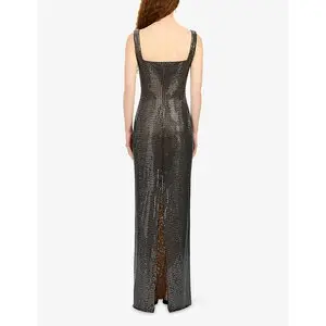 SELF-PORTRAIT Embellished Square-neck Maxi Dress