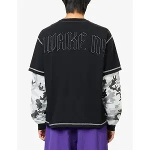AWAKE NY Skyline Waffle Long-sleeve Cotton Top