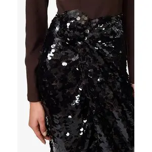 ROTATE BY BIRGER CHRISTENSEN Linetta Knotted Sequin Midi Dress
