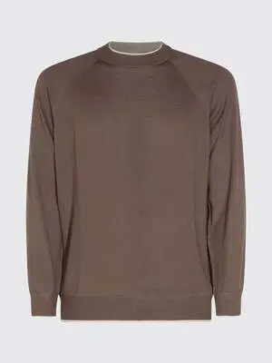 Eleventy Pure Wool Long-sleeved Crewneck Sweater With Ribbed Trim
