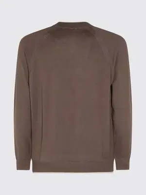 Eleventy Pure Wool Long-sleeved Crewneck Sweater With Ribbed Trim