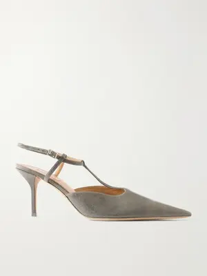 Calvin Klein Erin 75 Leather Pumps - Gray