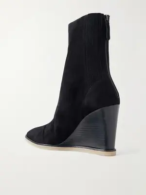 AQUAZZURA Saint Honoré 85 Suede Wedge Ankle Boots