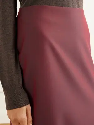 THE ROW Gurio Asymmetric Wool-twill Maxi Skirt
