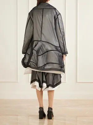 Comme Des Garçons Layered Georgette And Padded-satin Coat