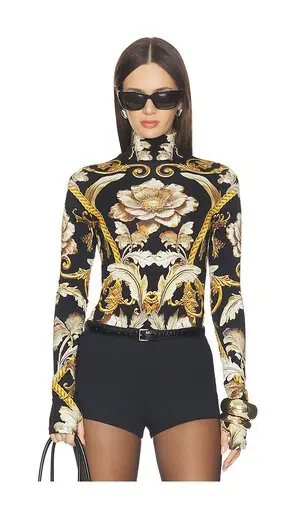 Alice + Olivia Delaina Longsleeve Turtle Neck Top - Multi
