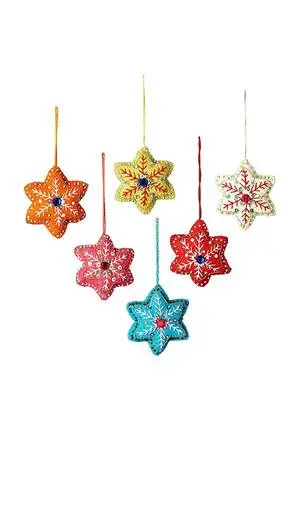 POPPY LANE Embroidered Star Ornament - Multi
