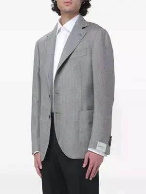 LUIGI BORRELLI Herringbone-pattern Single-breasted Blazer