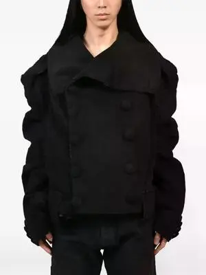 GREG ROSS Cropped Oversized Peacoat